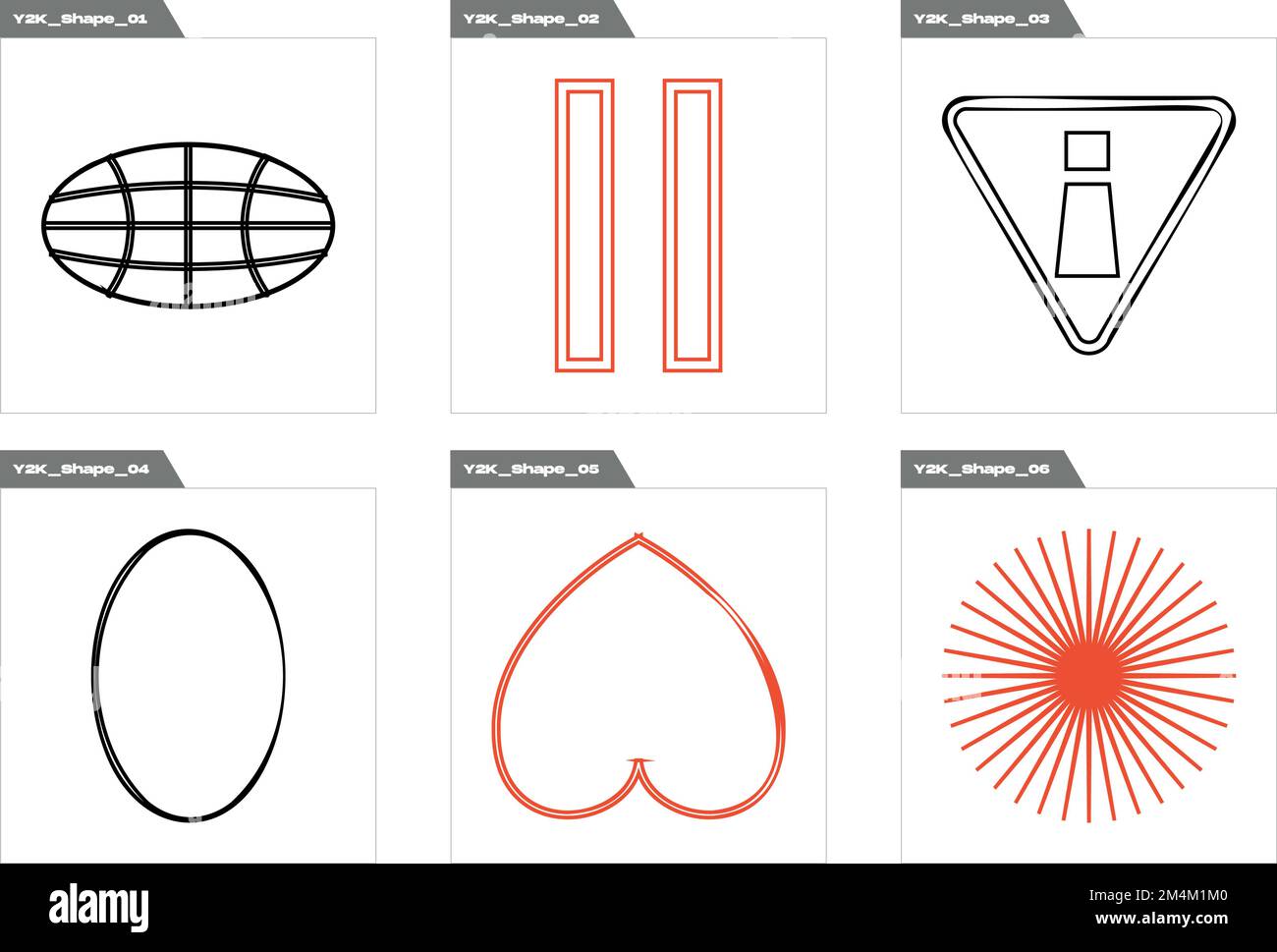 Brutalism shapes. Rave psychedelic retro futuristic set. Elements for ...