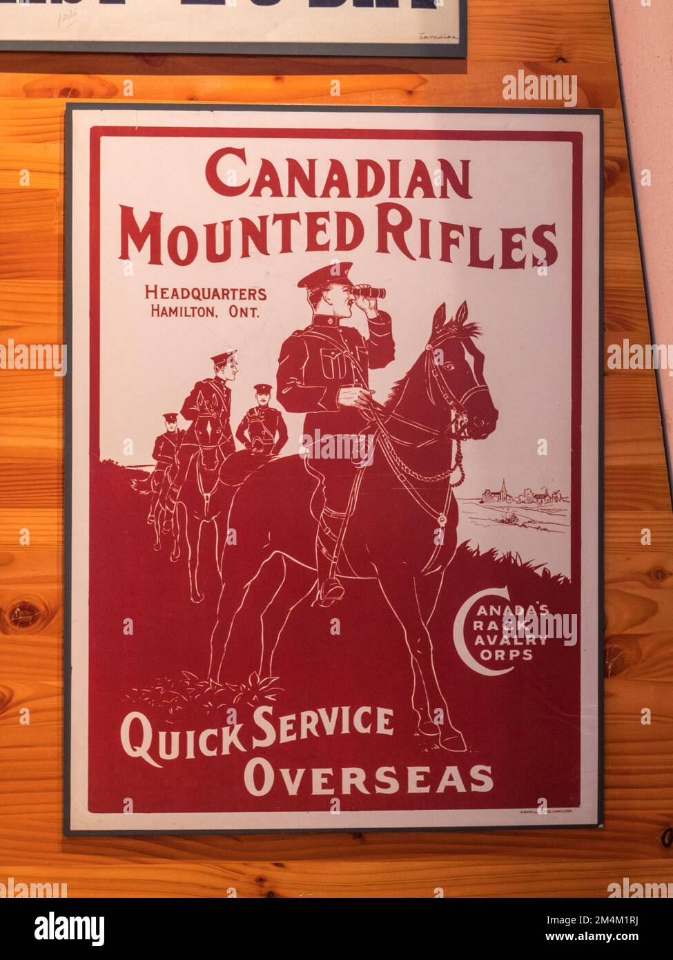 "Canadian Mounted Rifles. Quick service overseas" WWI recruitment ...