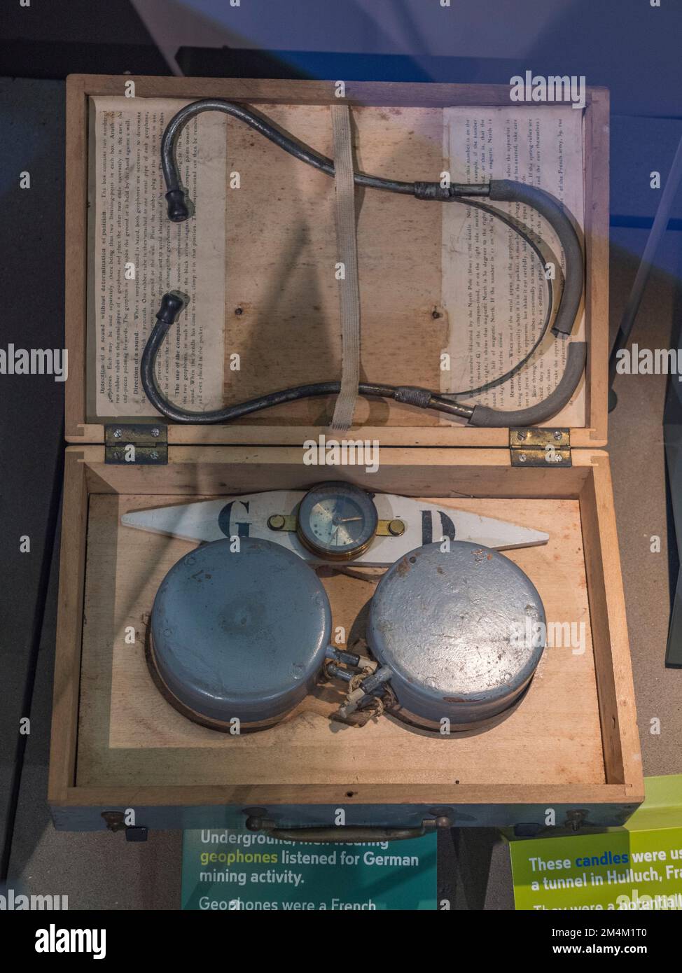A WWI tunnellers geophones, used to listen for enemy activity, Imperial ...