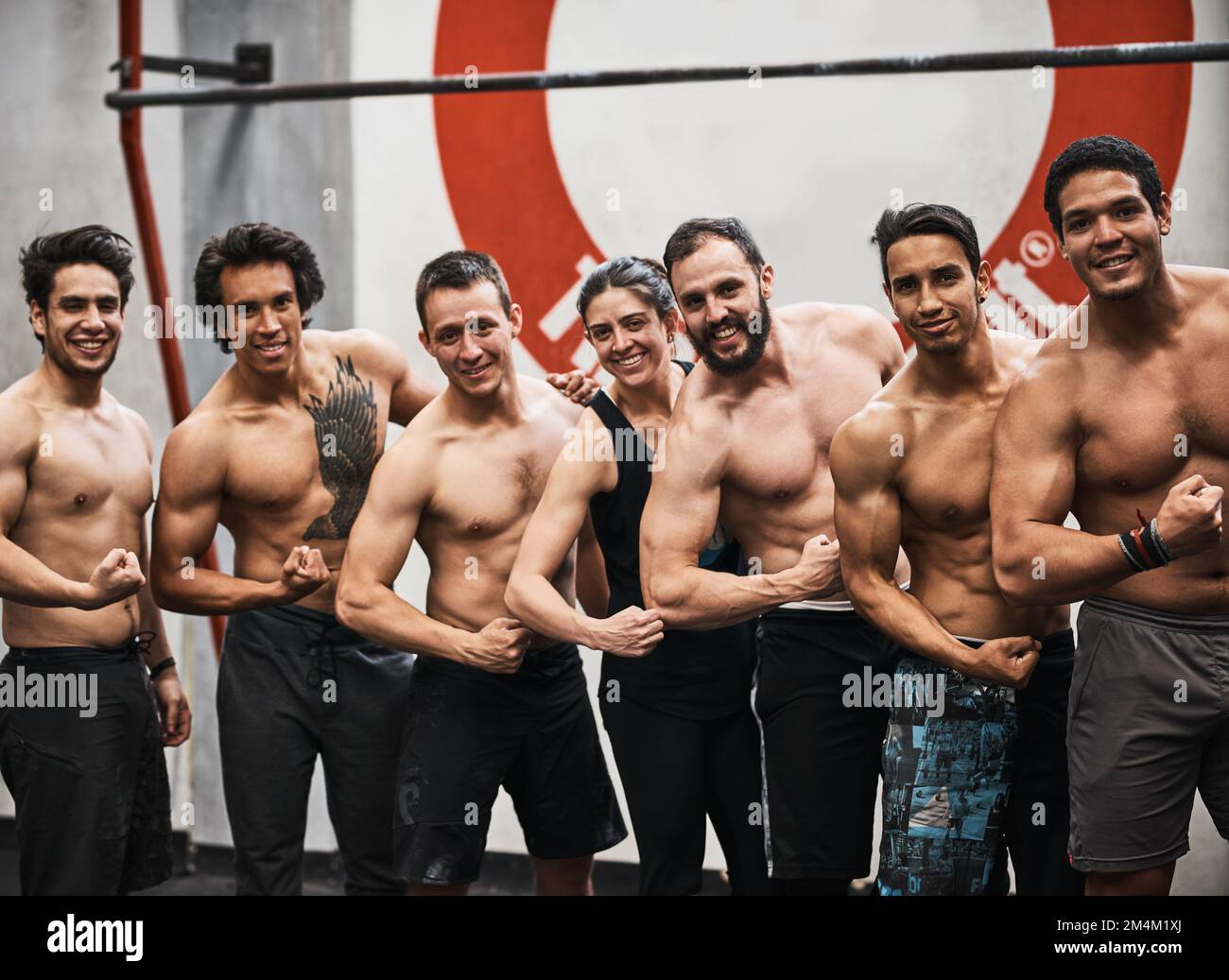 Muscular woman flexing hi-res stock photography and images - Alamy