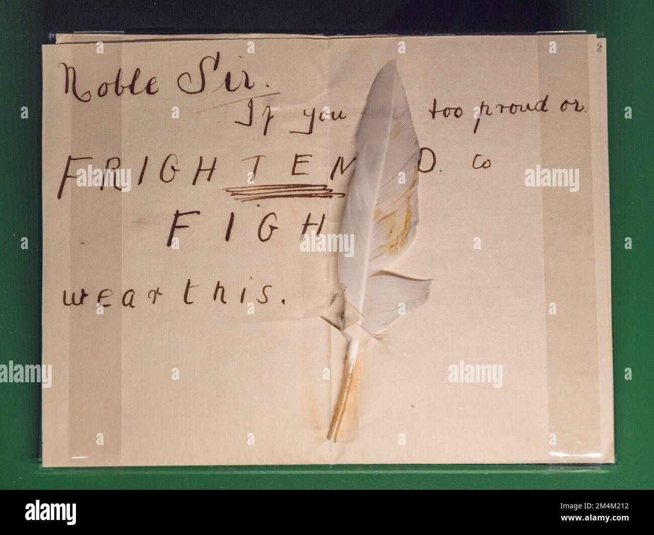 A letter with a white feather sent to a man who had not joined up to ...