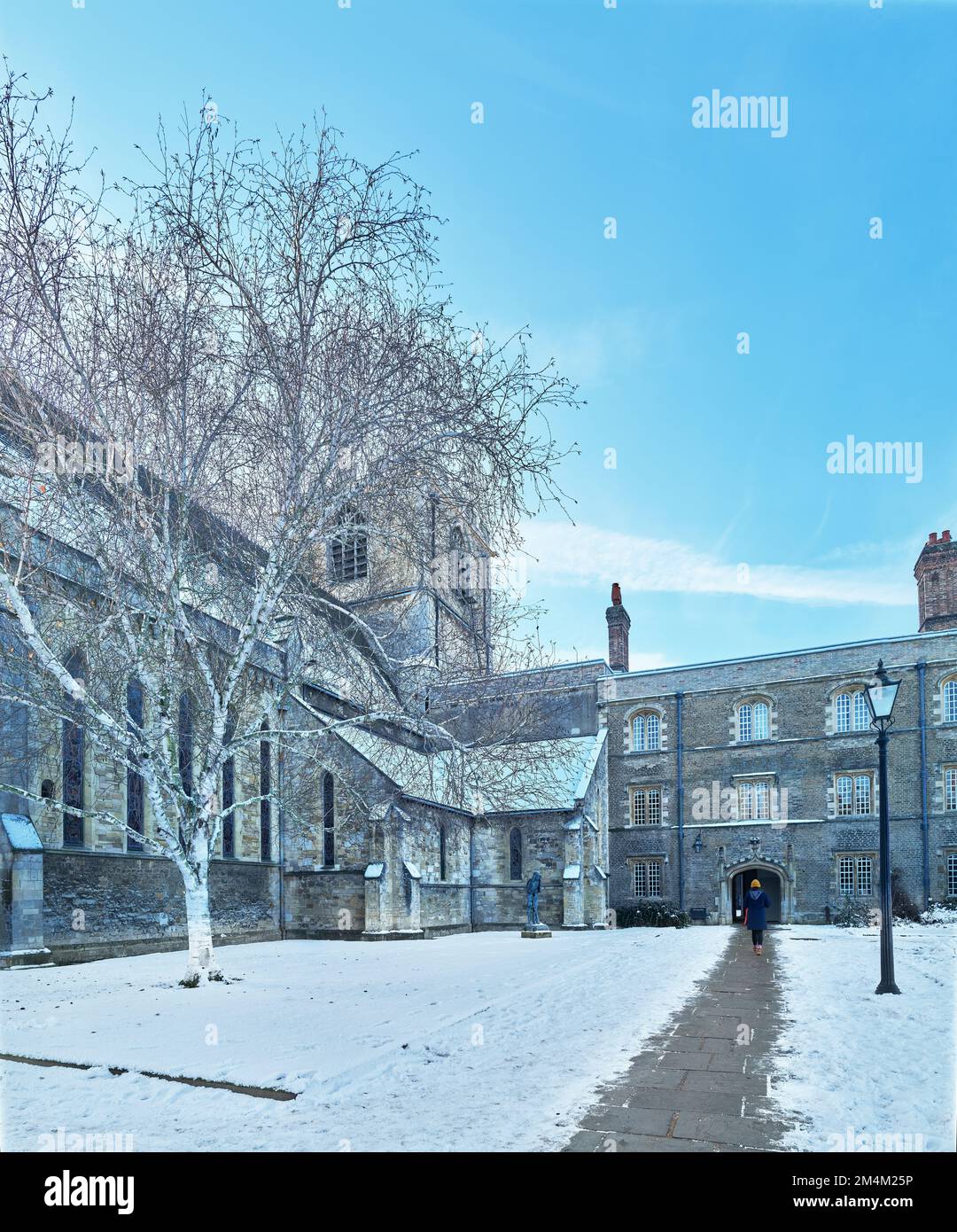 Chapel Court at Jesus college, university of Cambridge, England, on a ...