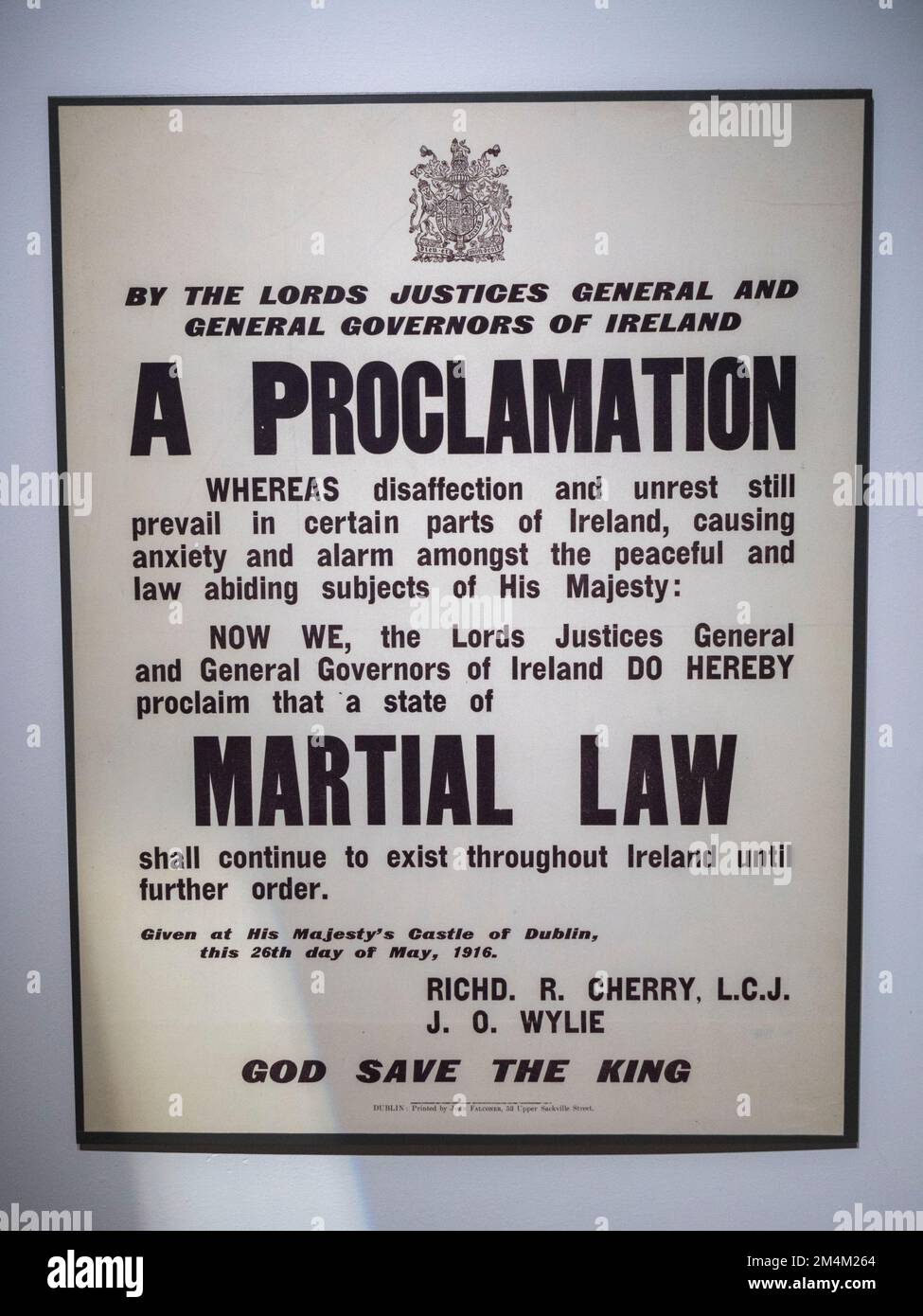 The proclamation which confirmed martial law (rule by the Army) in ...
