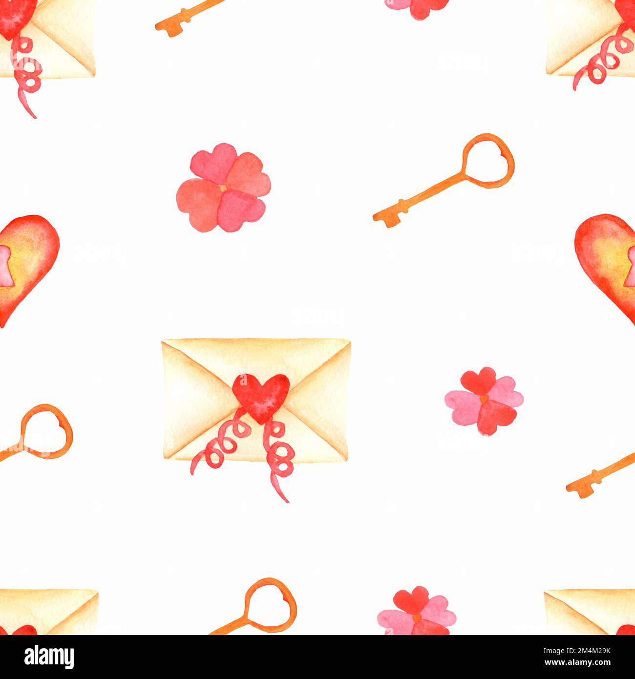 Watercolor Valentine patterns, Seamless Hearts Paper, Scrapbook Paper ...