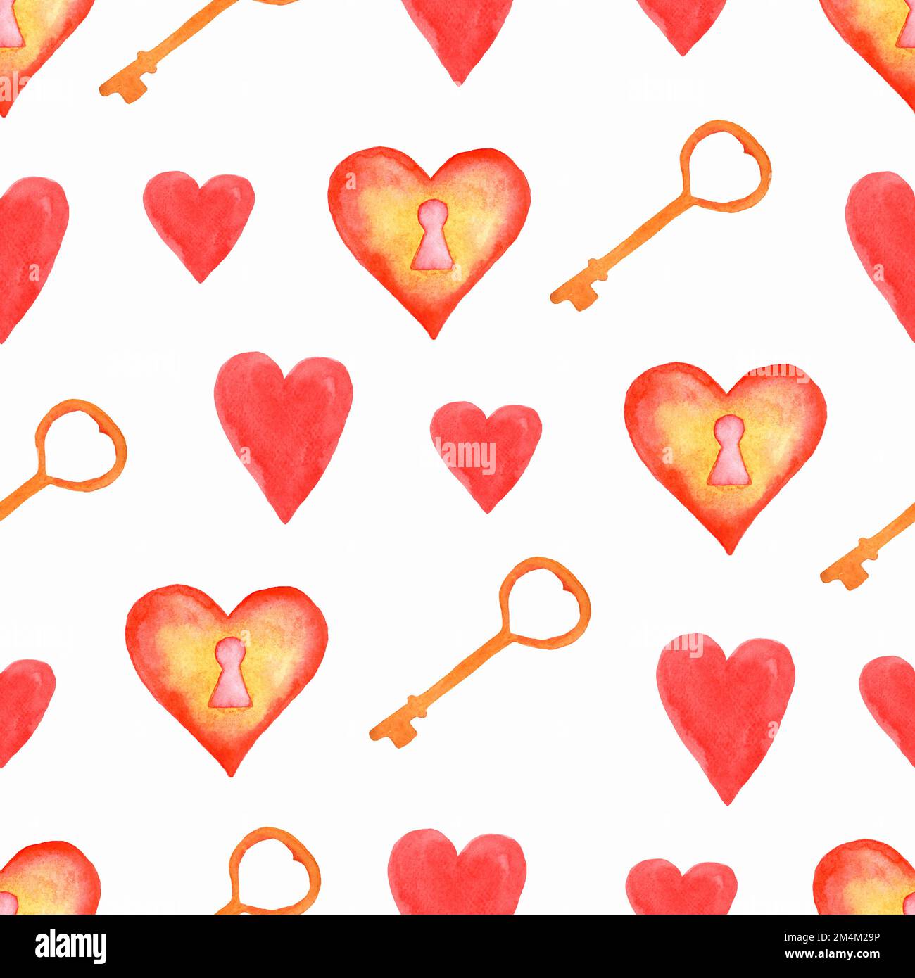 Watercolor Valentine patterns, Seamless Hearts Paper, Scrapbook Paper ...