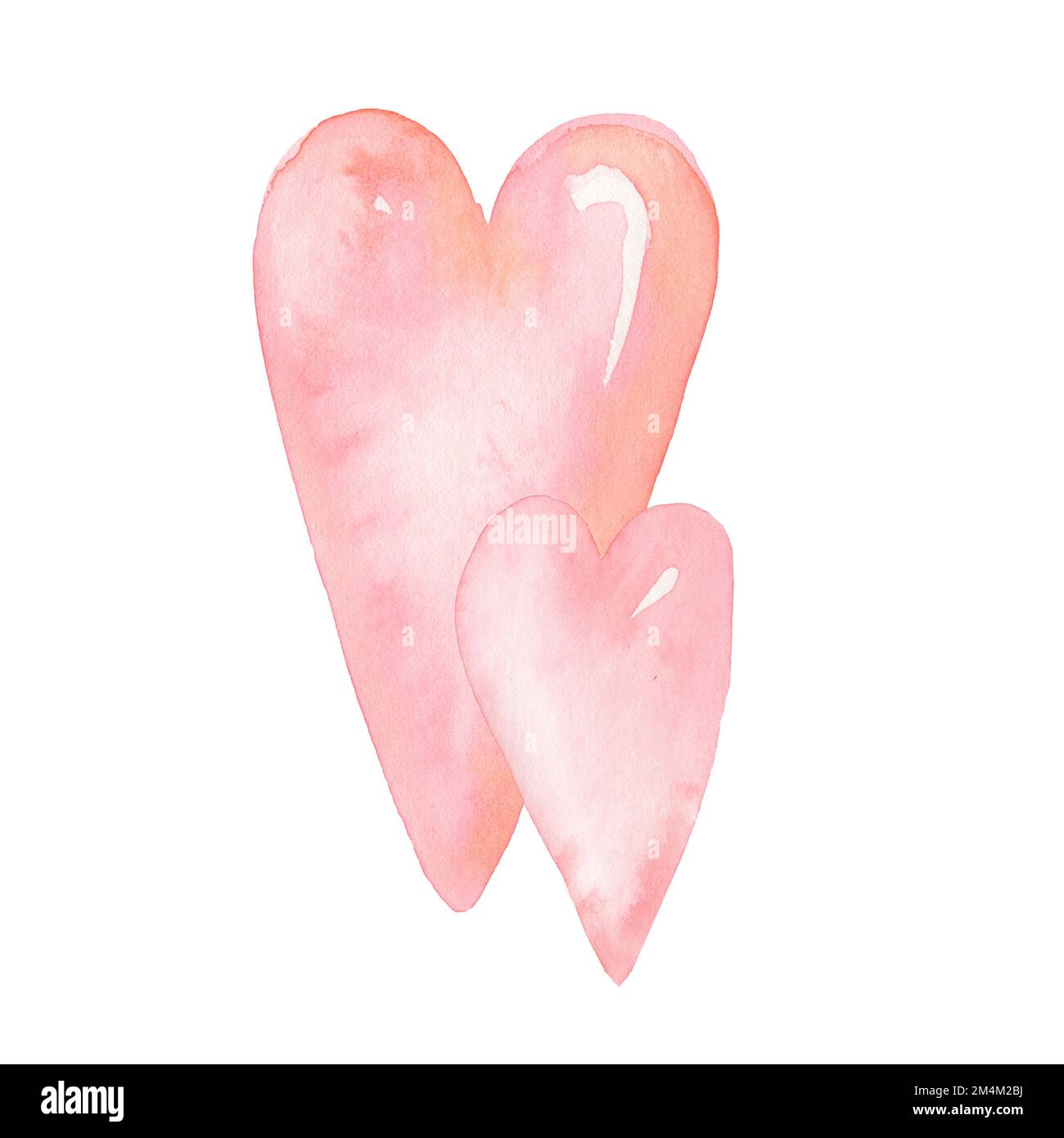 Watercolor pastel Hearts, Valentine Day elements, Clipart. Hand painted ...