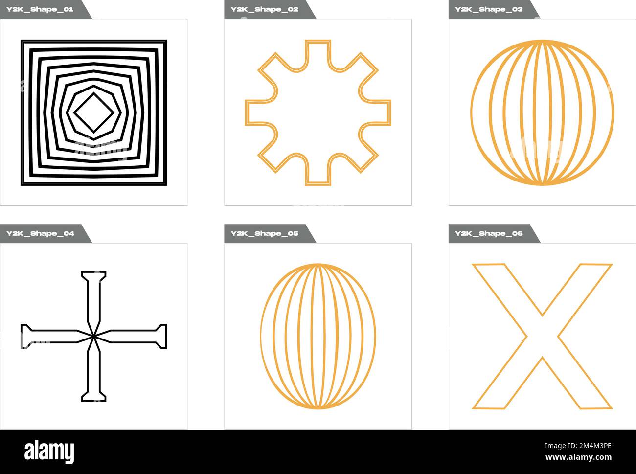 Set of Y2K style vectors of objects. Extraordinary Graphic Assets ...