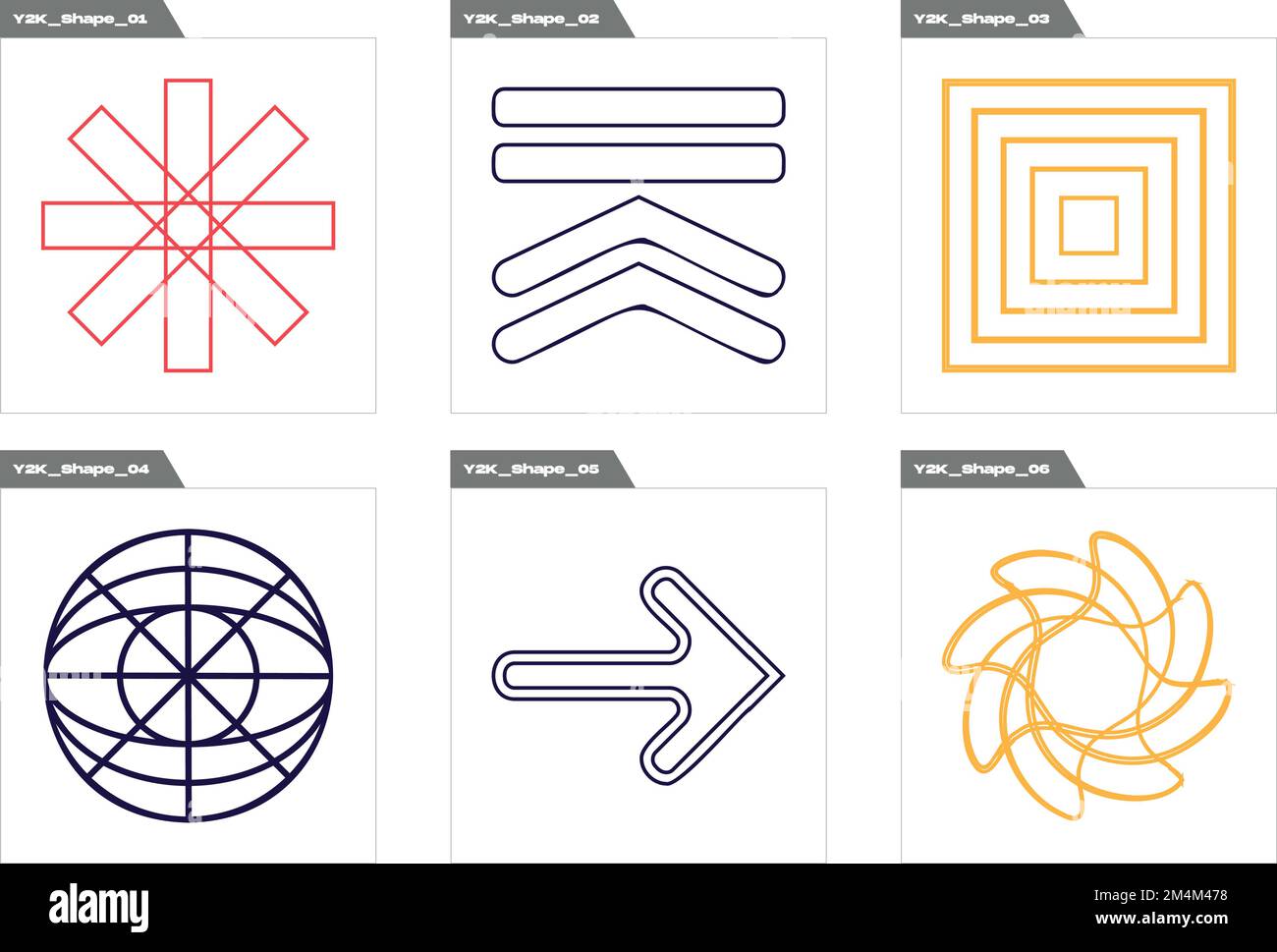 Collection of Y2K elements. Large set of retro objects for design ...