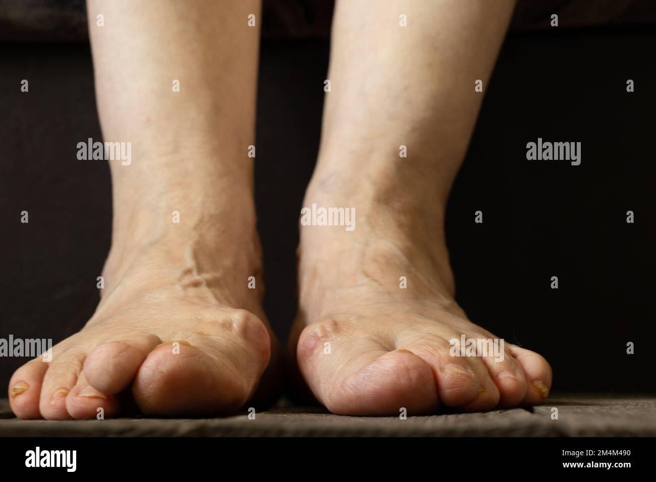 old grandmother's feet on the floor in her room close-up Stock Photo ...