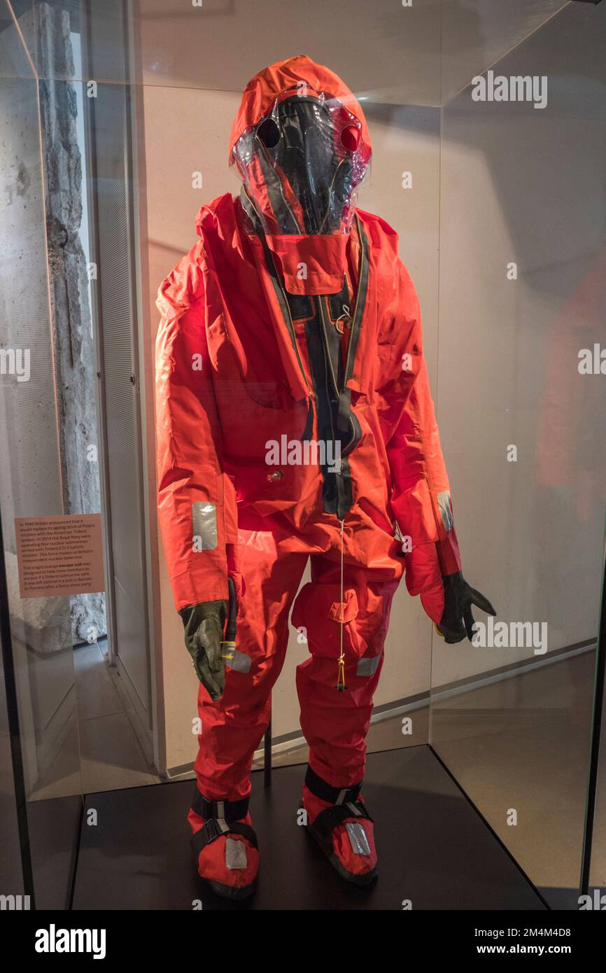 A British bright orange escape suit used on Trident submarines Imperial ...