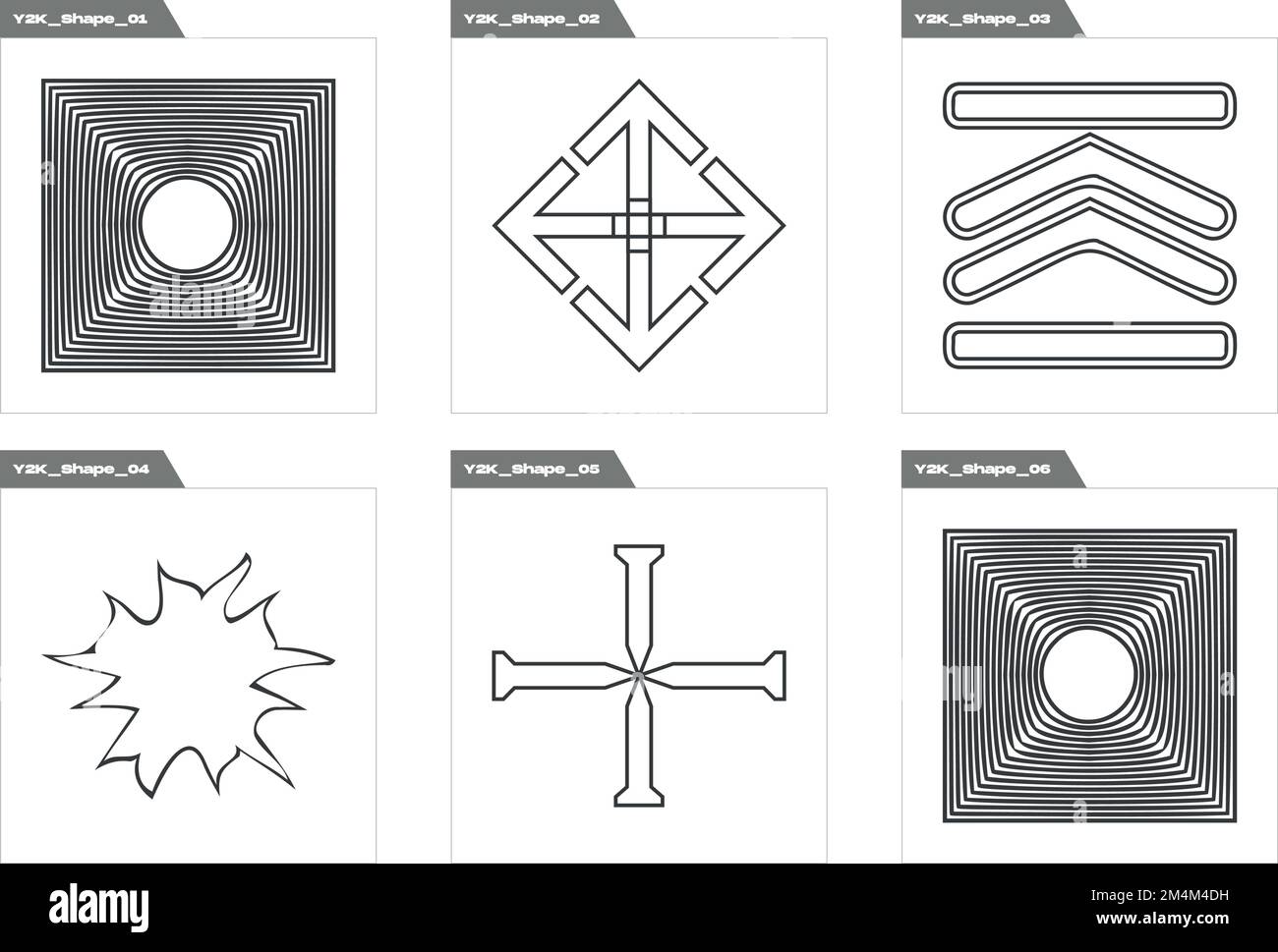 Retro futuristic elements for design. Trendy geometric postmodern ...