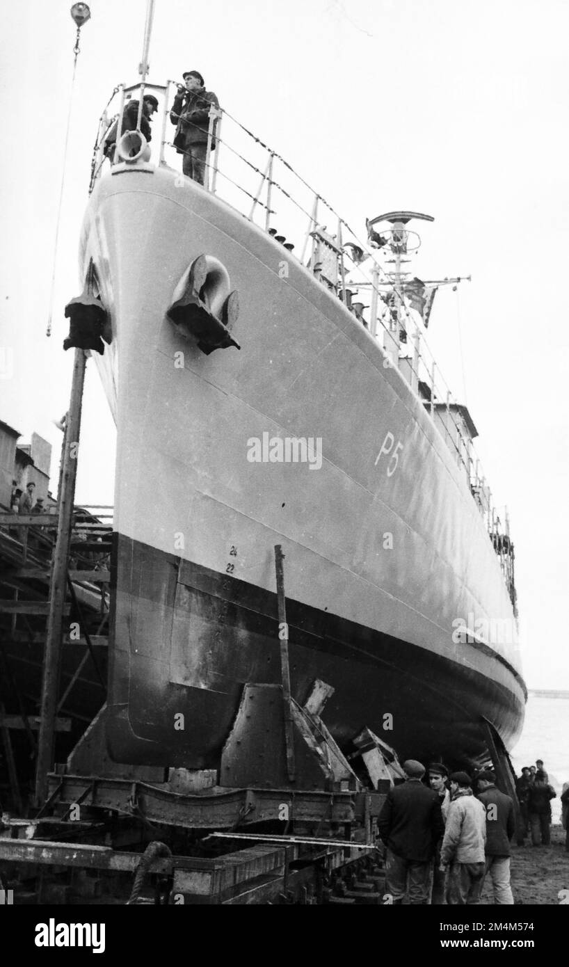 Launching of Sub-Chaser P-5. Photographs of Marshall Plan Programs ...