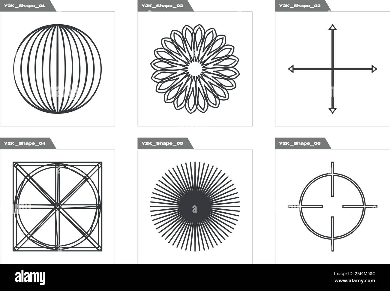 Vector set of Y2K. Extraordinary Graphic Assets. For modern T-shirts ...