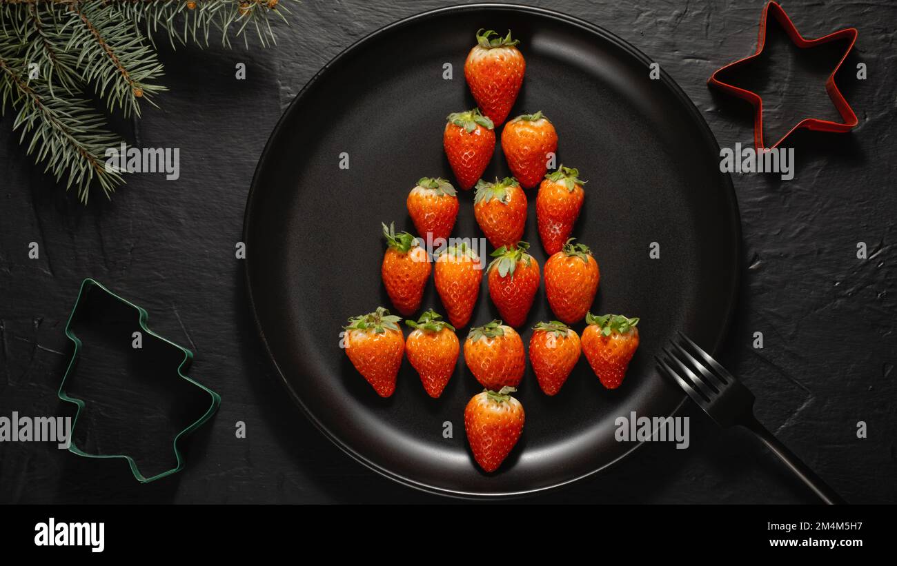 Funny edible Christmas tree, Christmas breakfast idea for kids Stock ...