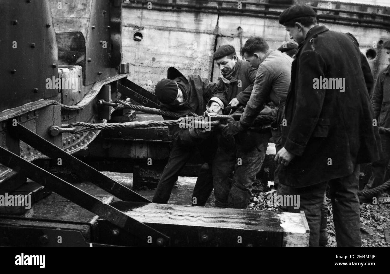 Launching of Sub-Chaser P-5. Photographs of Marshall Plan Programs ...