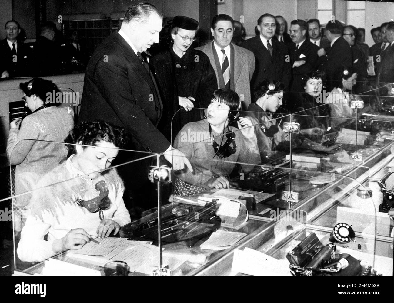New Telephone Exchange Opened in Paris. Photographs of Marshall Plan ...