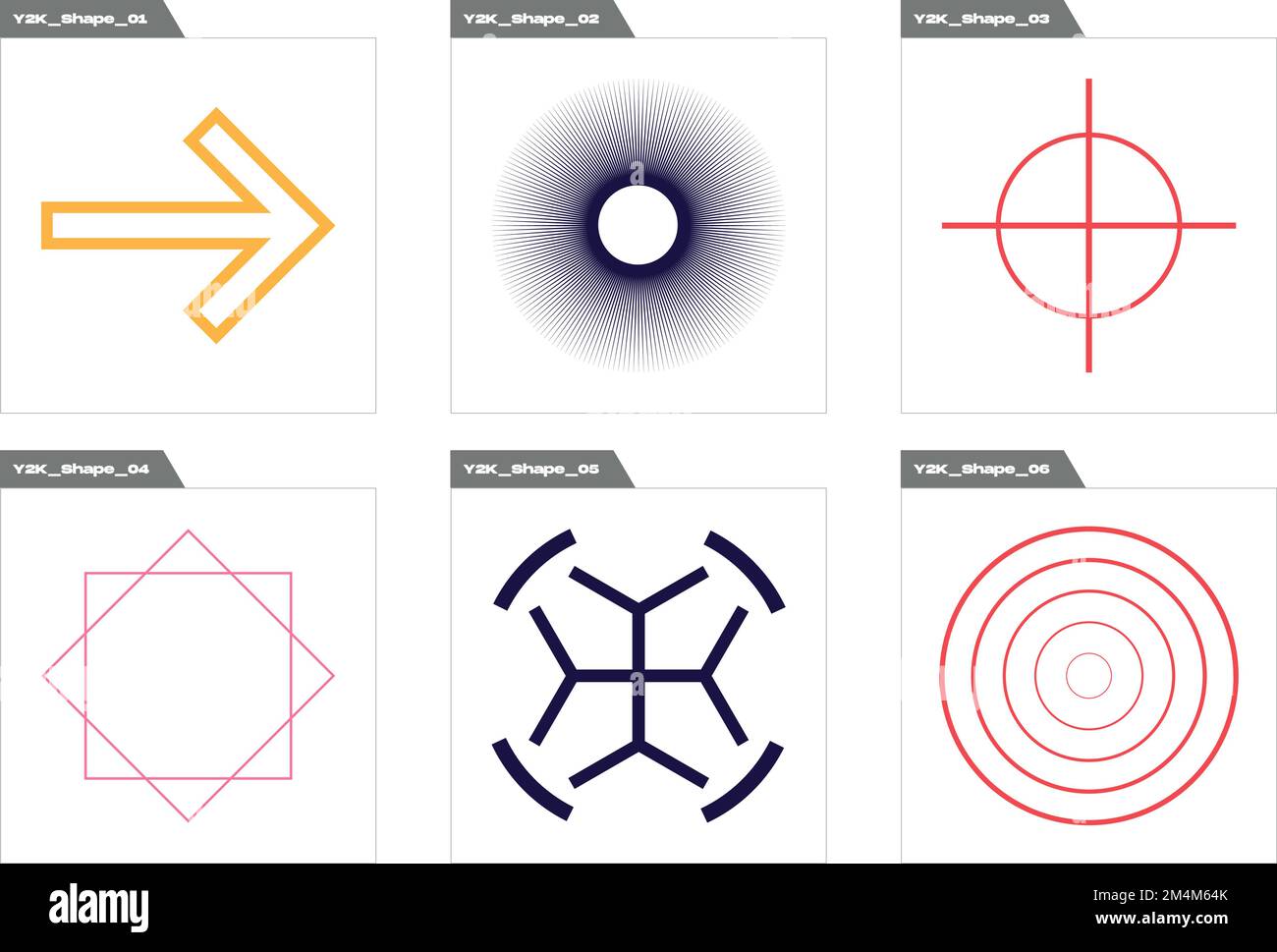 Vector Graphic Assets Set. Rave psychedelic retro futuristic set ...