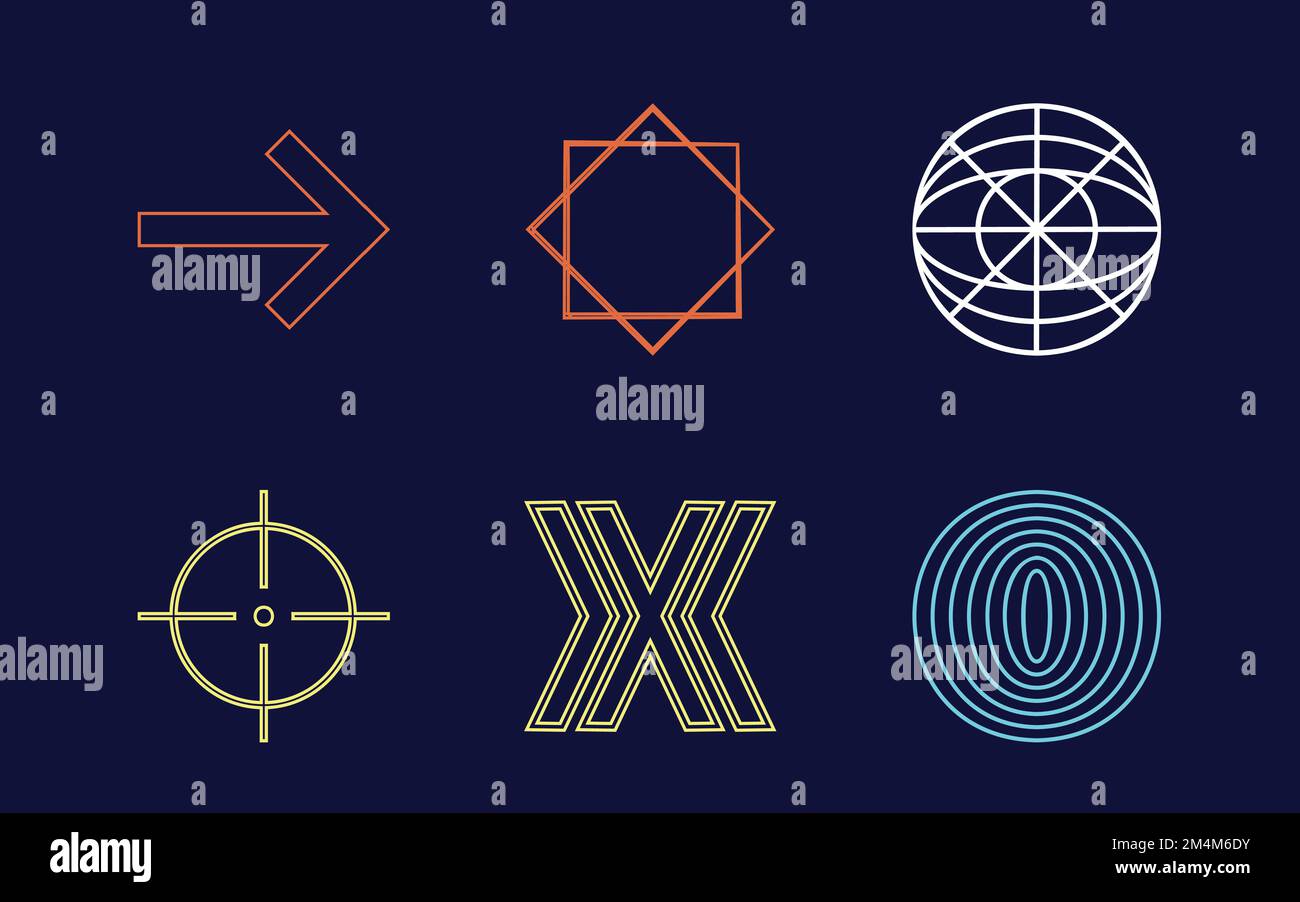 Vector Graphic Assets Set. Big collection of abstract graphic geometric ...