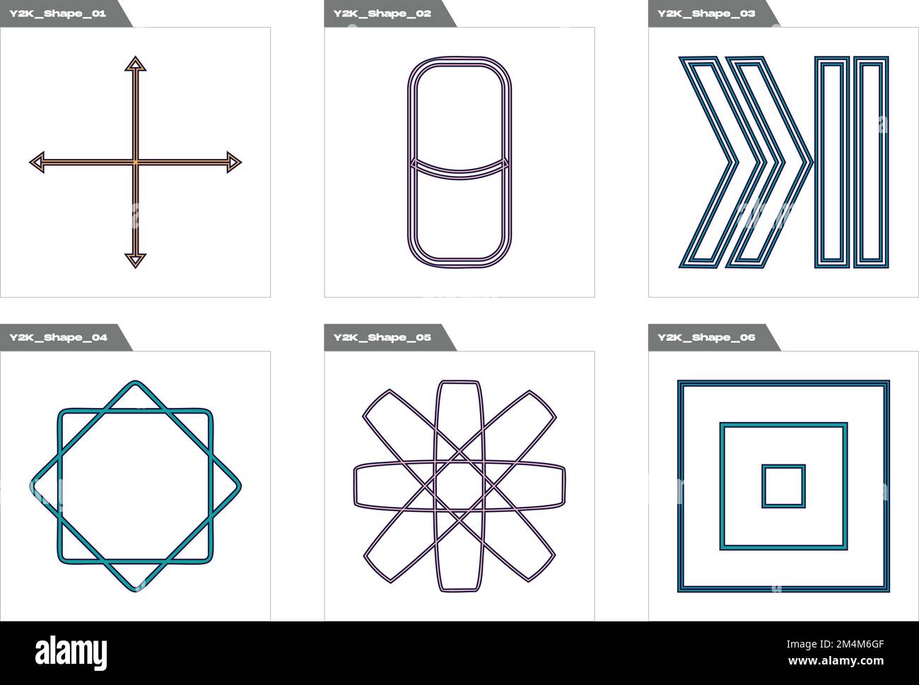 Retro futuristic elements for design. Rave psychedelic retro futuristic ...