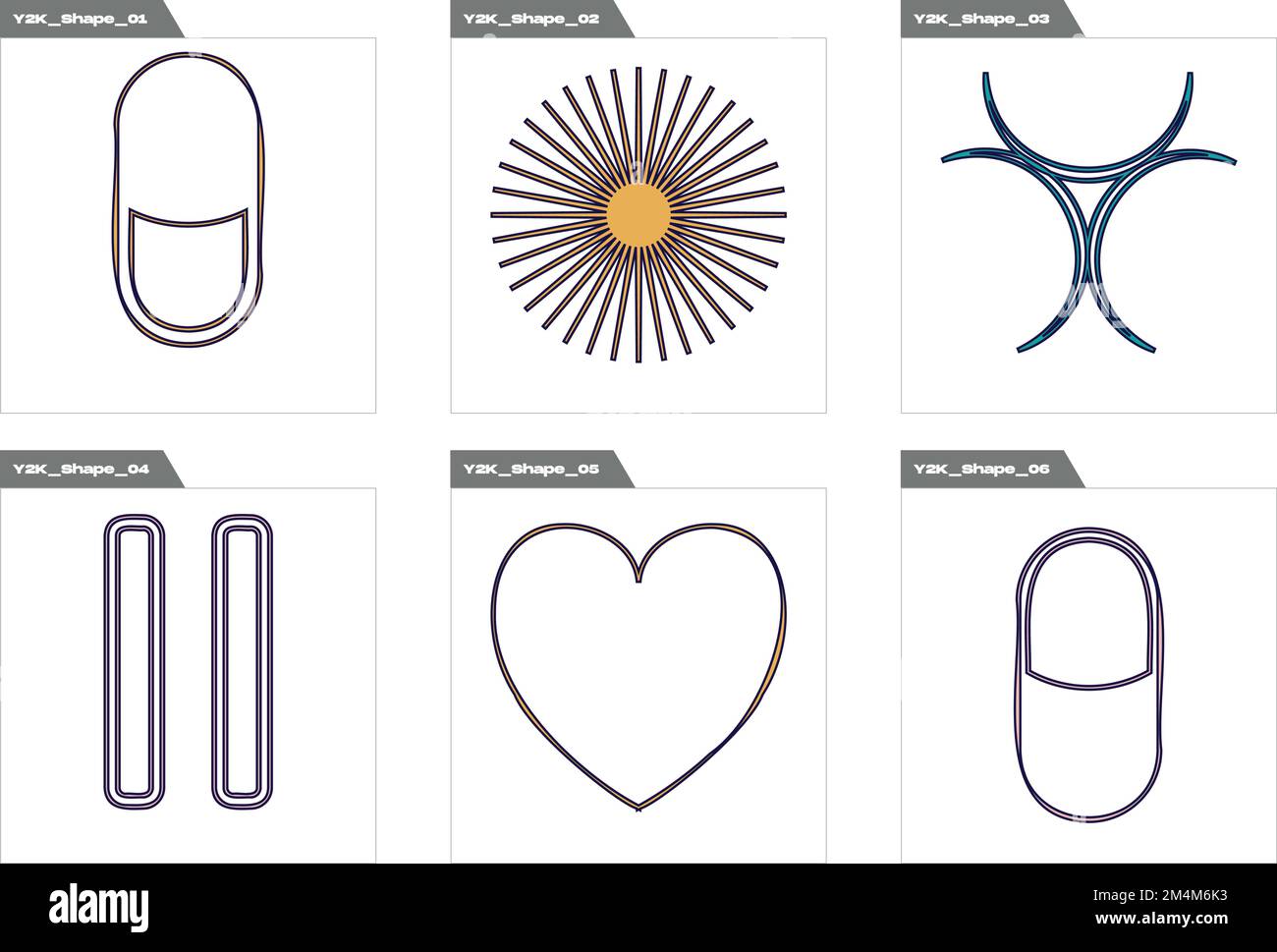 Retro futuristic elements for design. Big collection of abstract ...