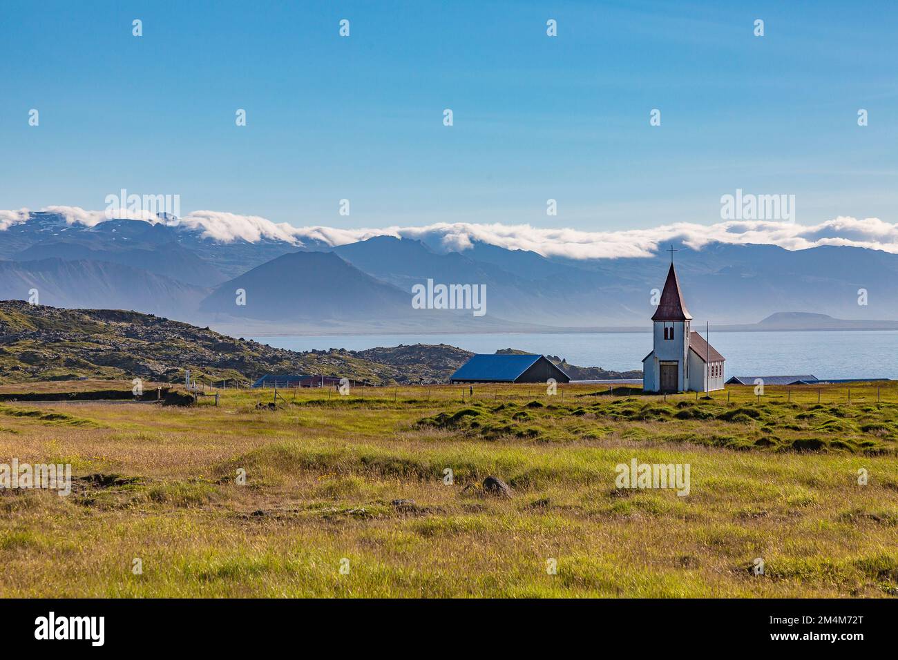Church of Arnarstapi village on Snaefells peninsula on Iceland Stock ...