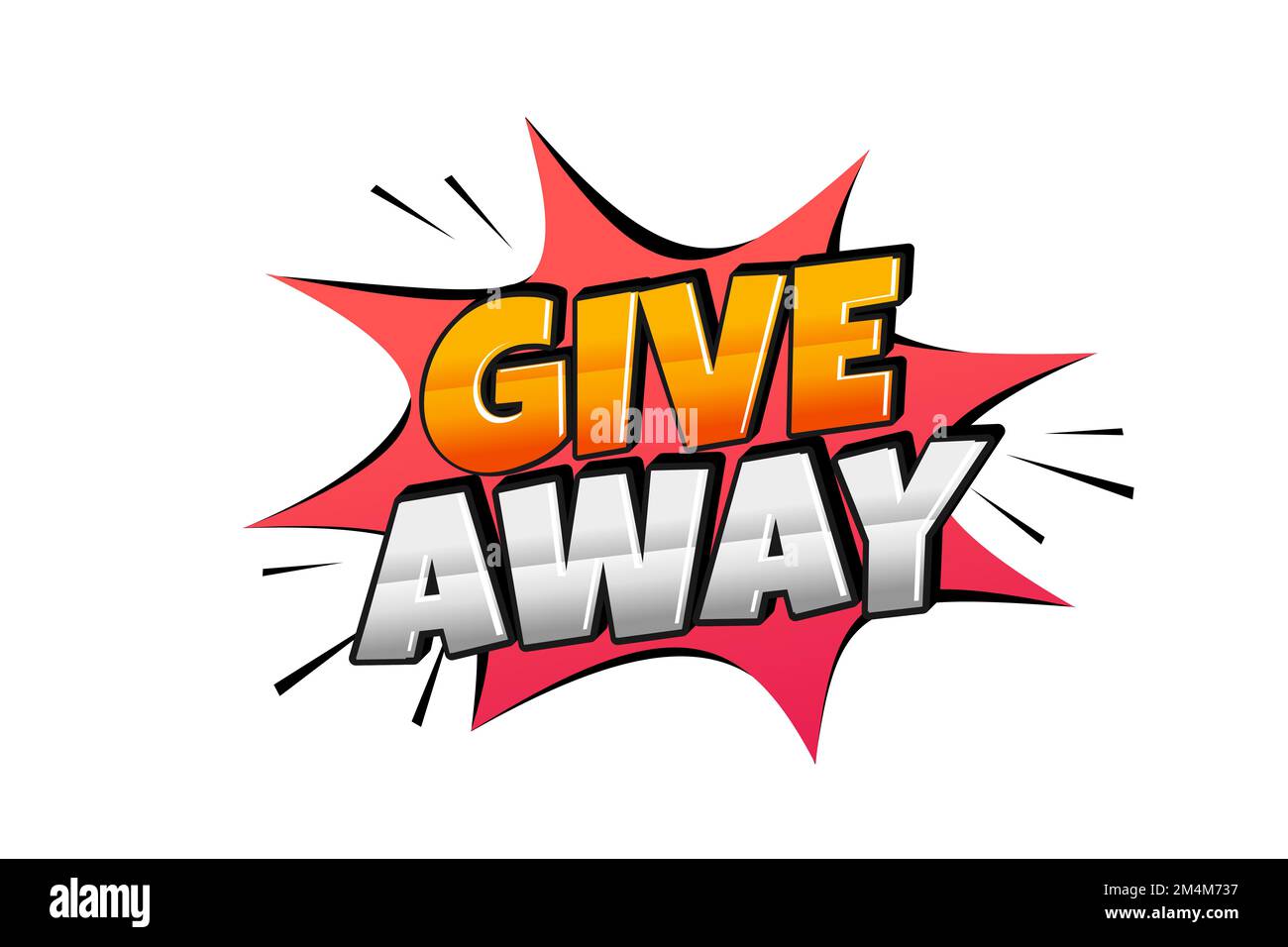 Giveaway text design. Giveaway typography text style with comic effect ...