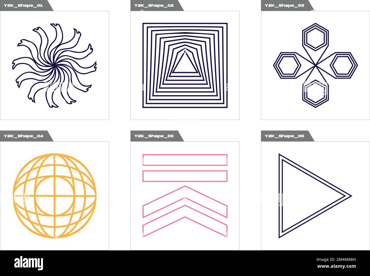 Set of Y2K style vectors of objects. Large set of retro objects for ...