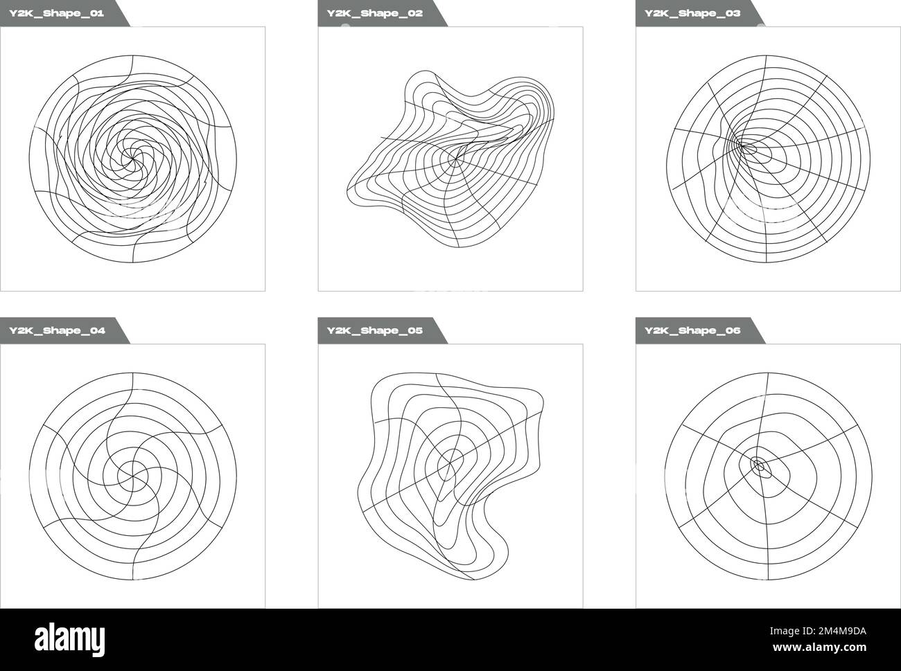 Retro futuristic elements for design. Trendy geometric postmodern ...