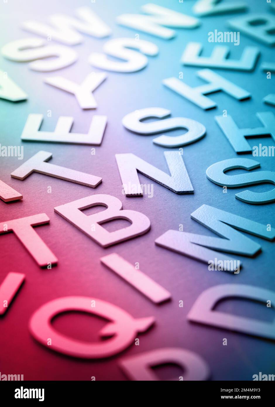 Mixed solid letters pile closeup photo. Education background concept ...