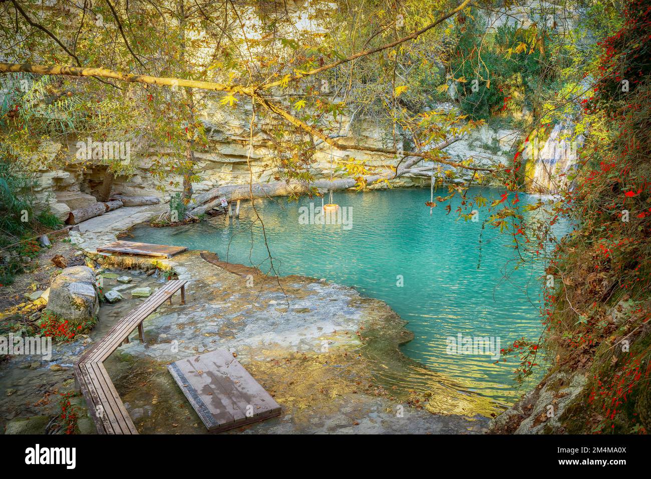Landscape with Adonis Baths Waterfalls, Paphos, Cyprus Stock Photo - Alamy
