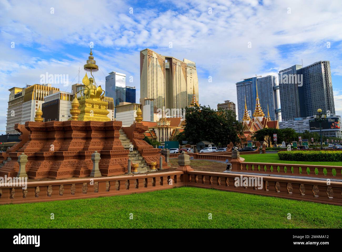 Phnom Penh, Cambodia - December 6, 2022: Exterior of the National Assembly government building ...