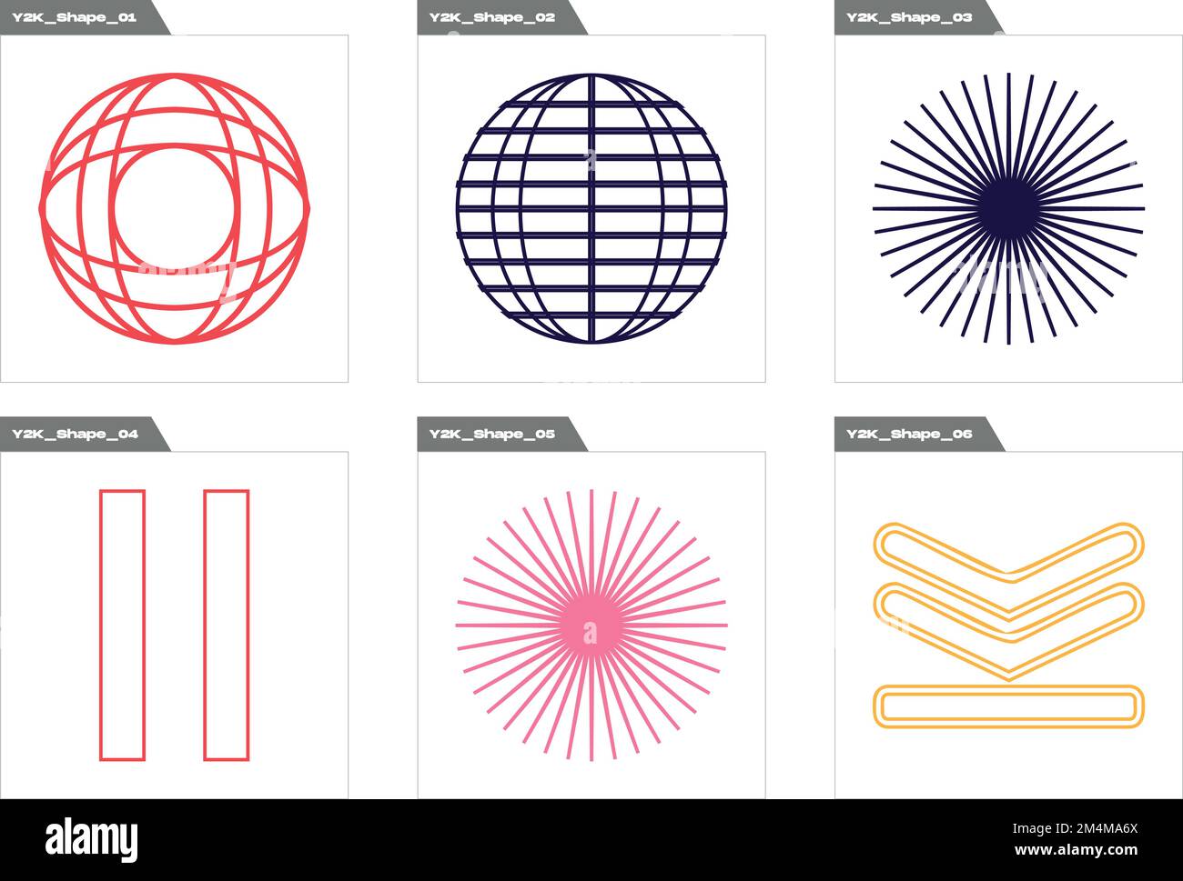 Brutalism shapes. Large set of retro objects for design. Cyberpunk ...