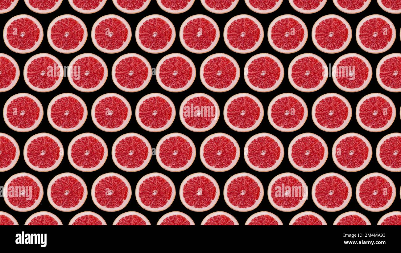 trendy colorful repeating pattern from a photo of half a grapefruit on ...