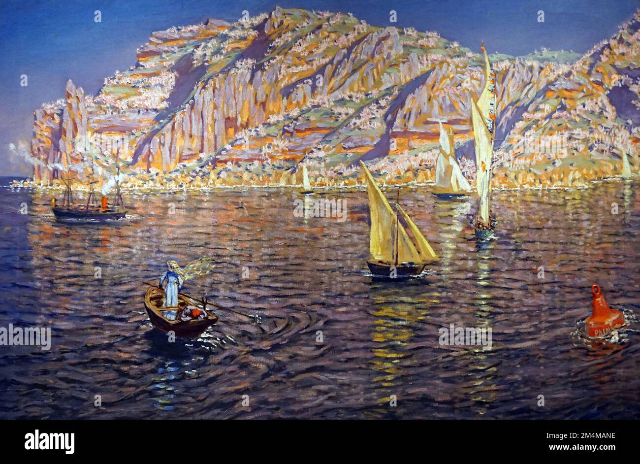 Seascape.View of the Bay of Palma de Mallorca (c.1905-1910) a painting ...