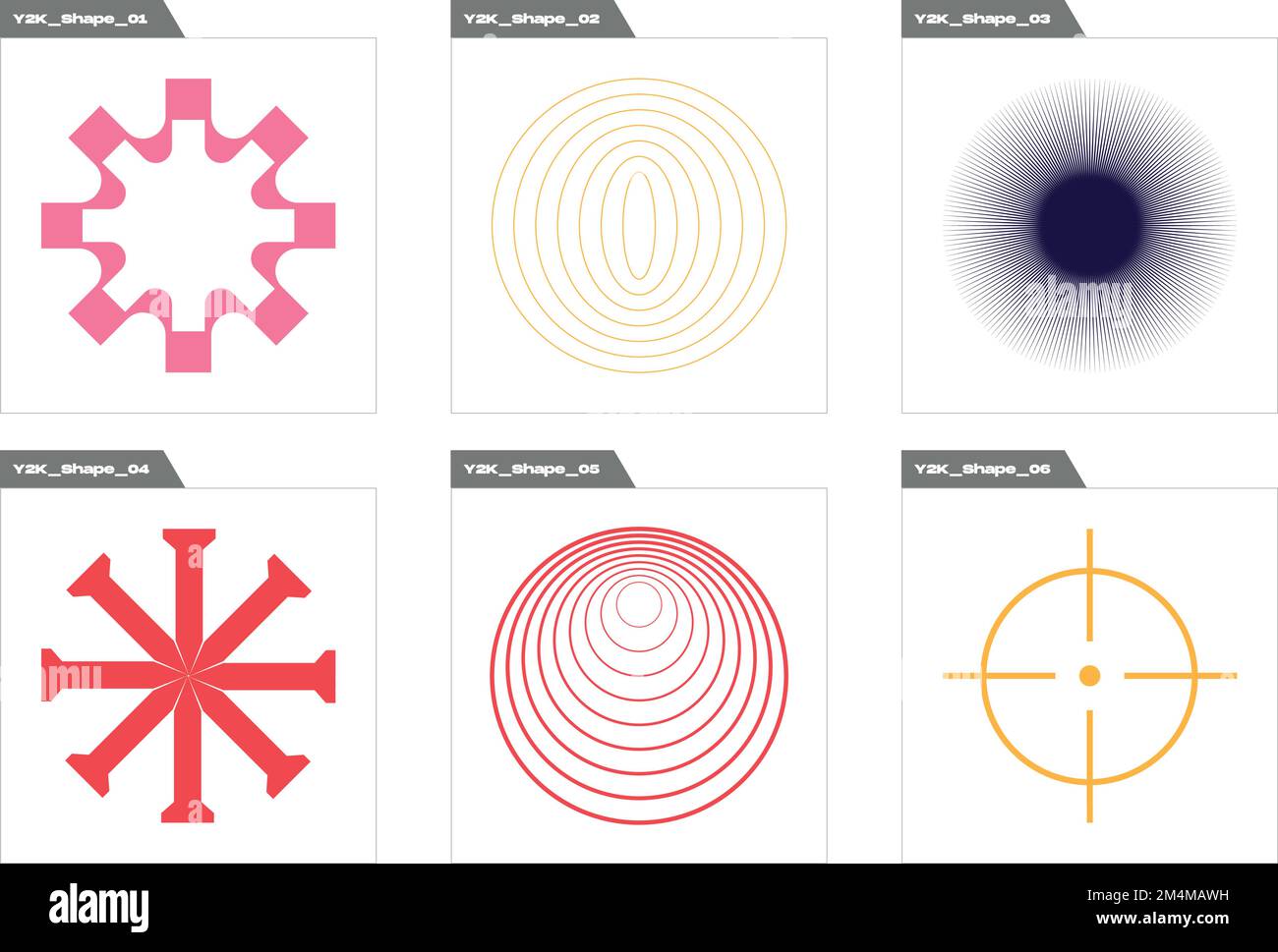 Brutalism shapes. Brutalism star and flower shapes. Templates for notes ...