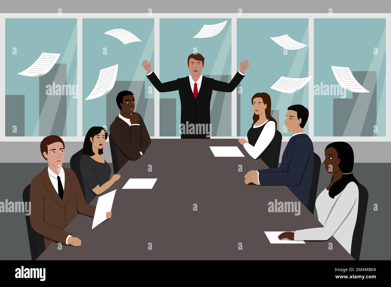 Boss discussion Stock Vector Images - Alamy