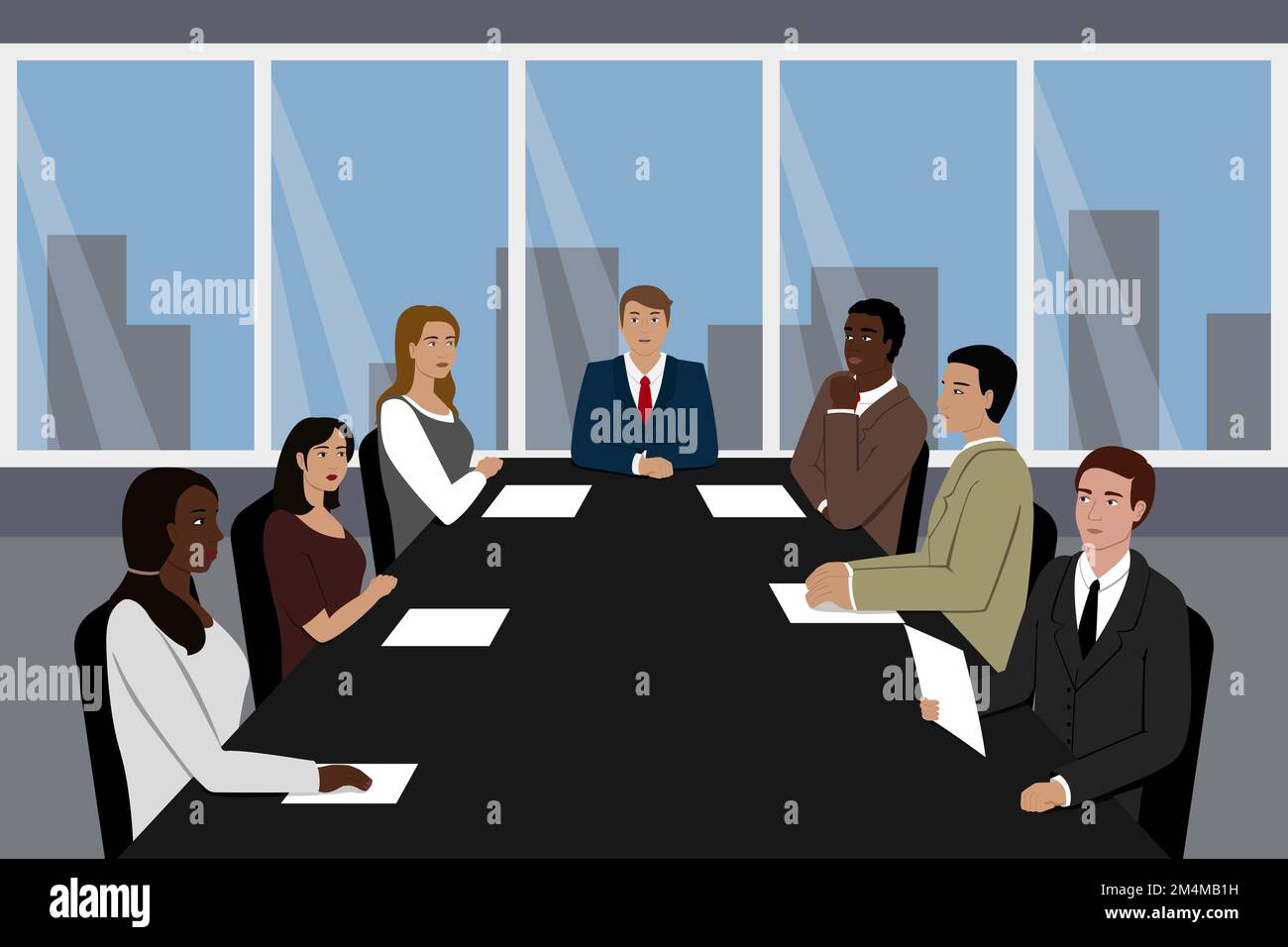 Negotiation table. Vector illustration Stock Vector Image & Art - Alamy