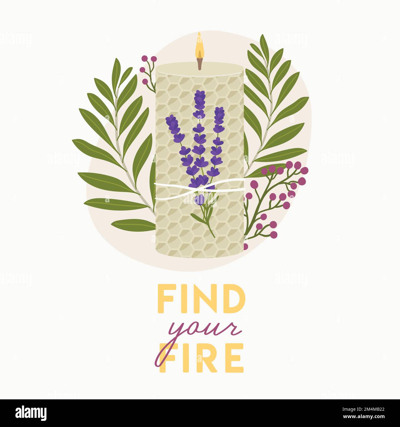 Find your fire quote. Illustration of scented burning candle with ...