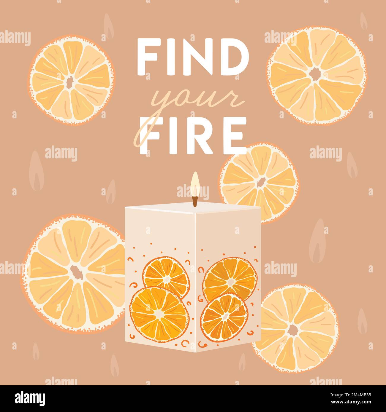 Find your fire quote. Illustration of scented burning candle with ...