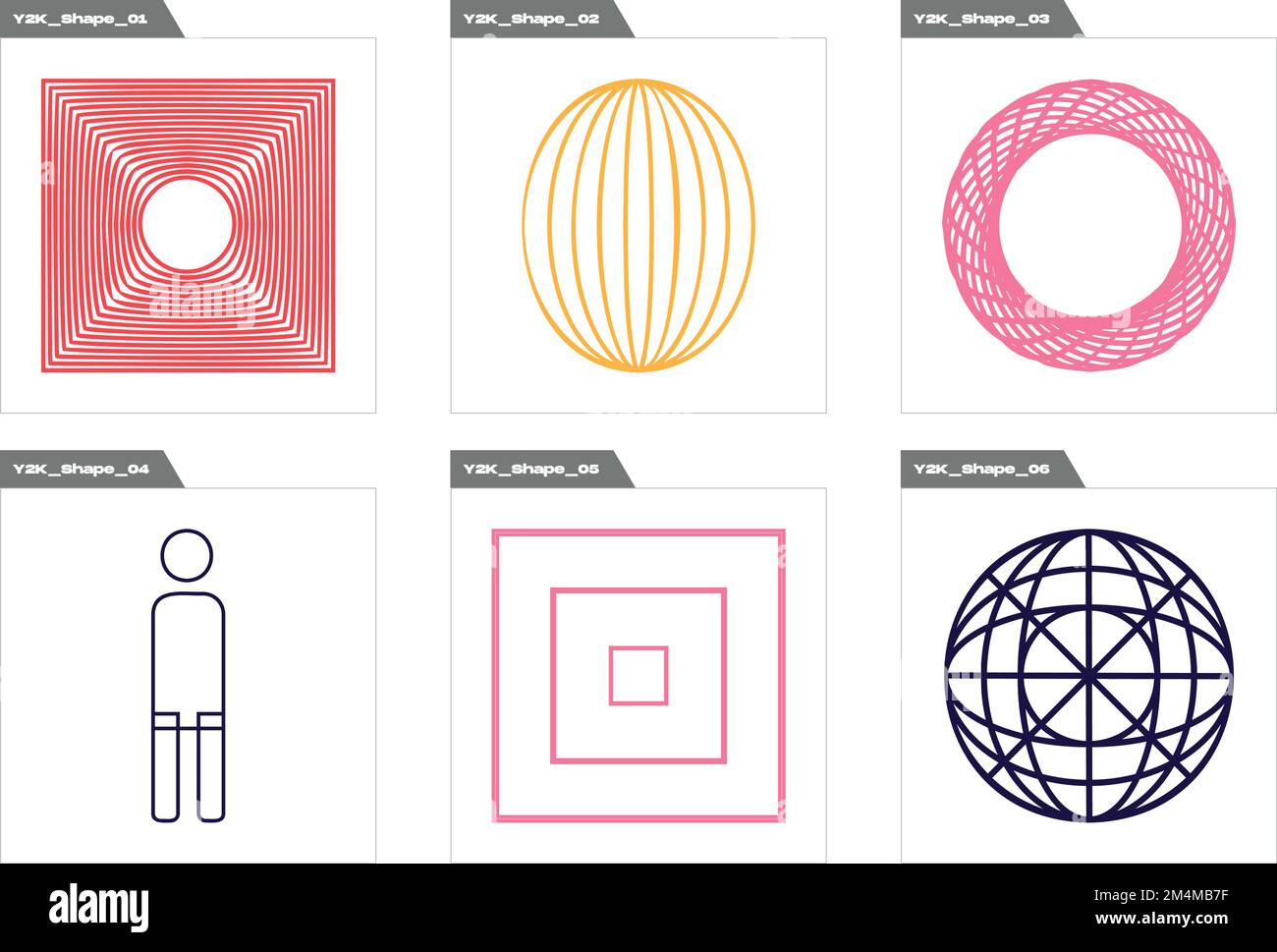 Brutalism shapes. Rave psychedelic retro futuristic set. Templates for ...