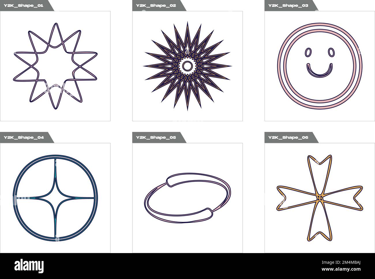 Vector Graphic Assets Set. Rave psychedelic retro futuristic set ...