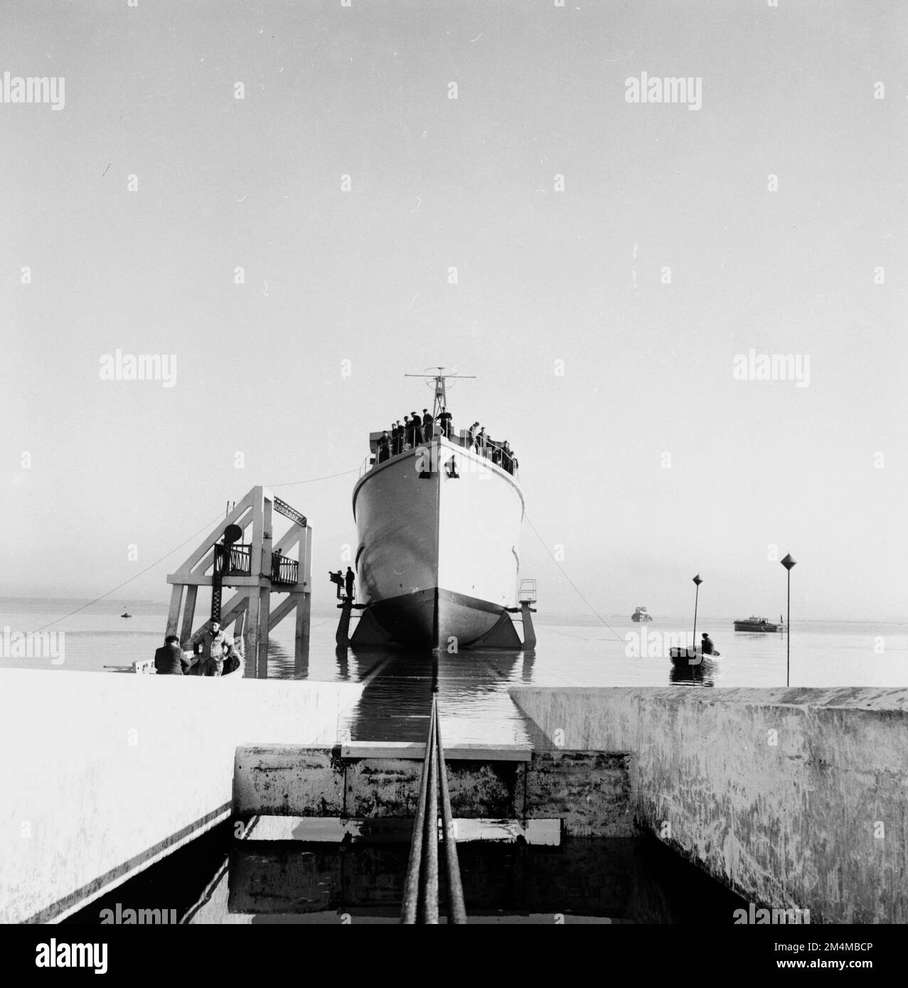 Cherbourg Ship Launching. Photographs of Marshall Plan Programs ...