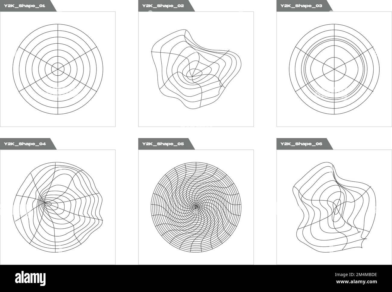 Retro futuristic elements for design. Trendy geometric postmodern ...