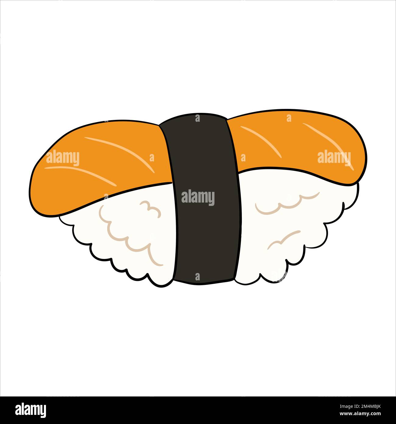 sushi with salmon and nori. vector illustration on a white background ...