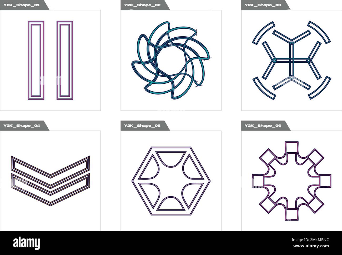 Collection of Y2K elements. Rave psychedelic retro futuristic set ...