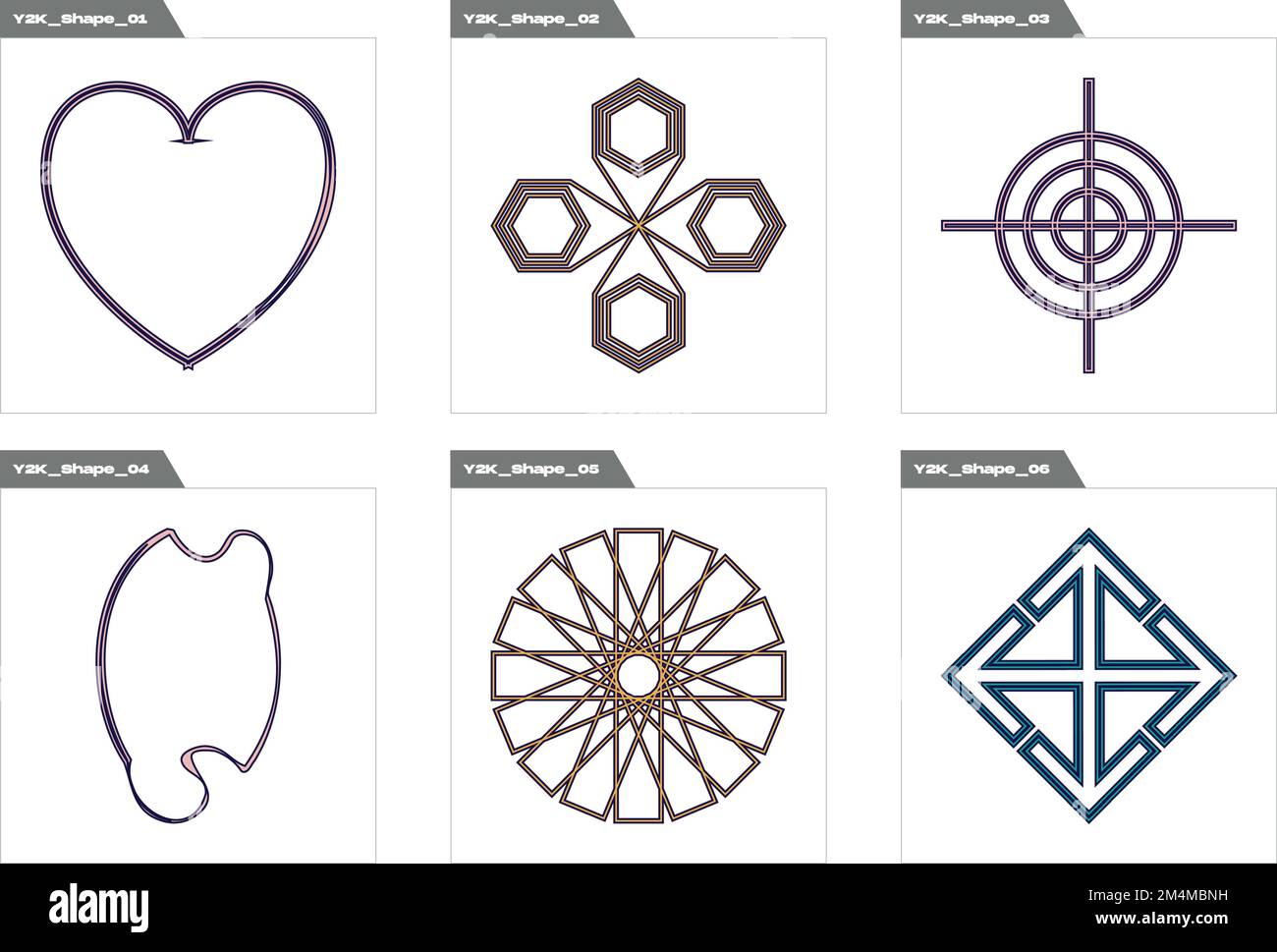 Vector set of Y2K. Extraordinary Graphic Assets. Objects in y2k style ...