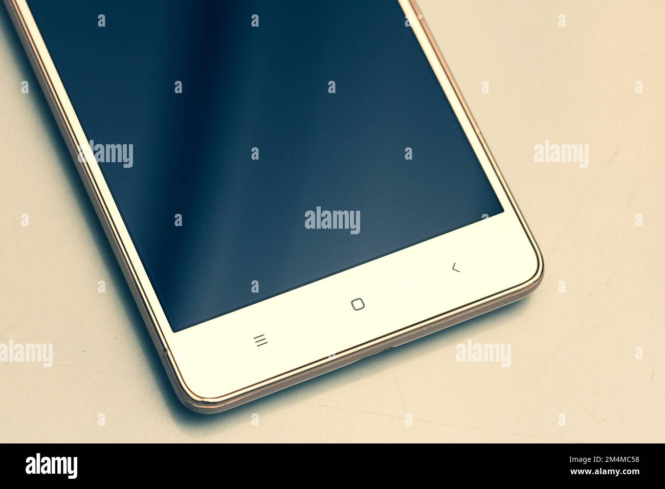 Details of a smartphone with a part of screen and main selection ...