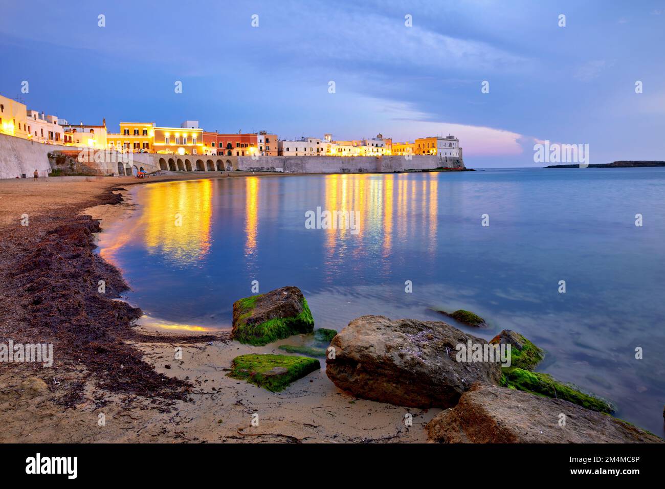Salento. Apulia Puglia Italy. Gallipoli. Sunset on the waterfront Stock ...