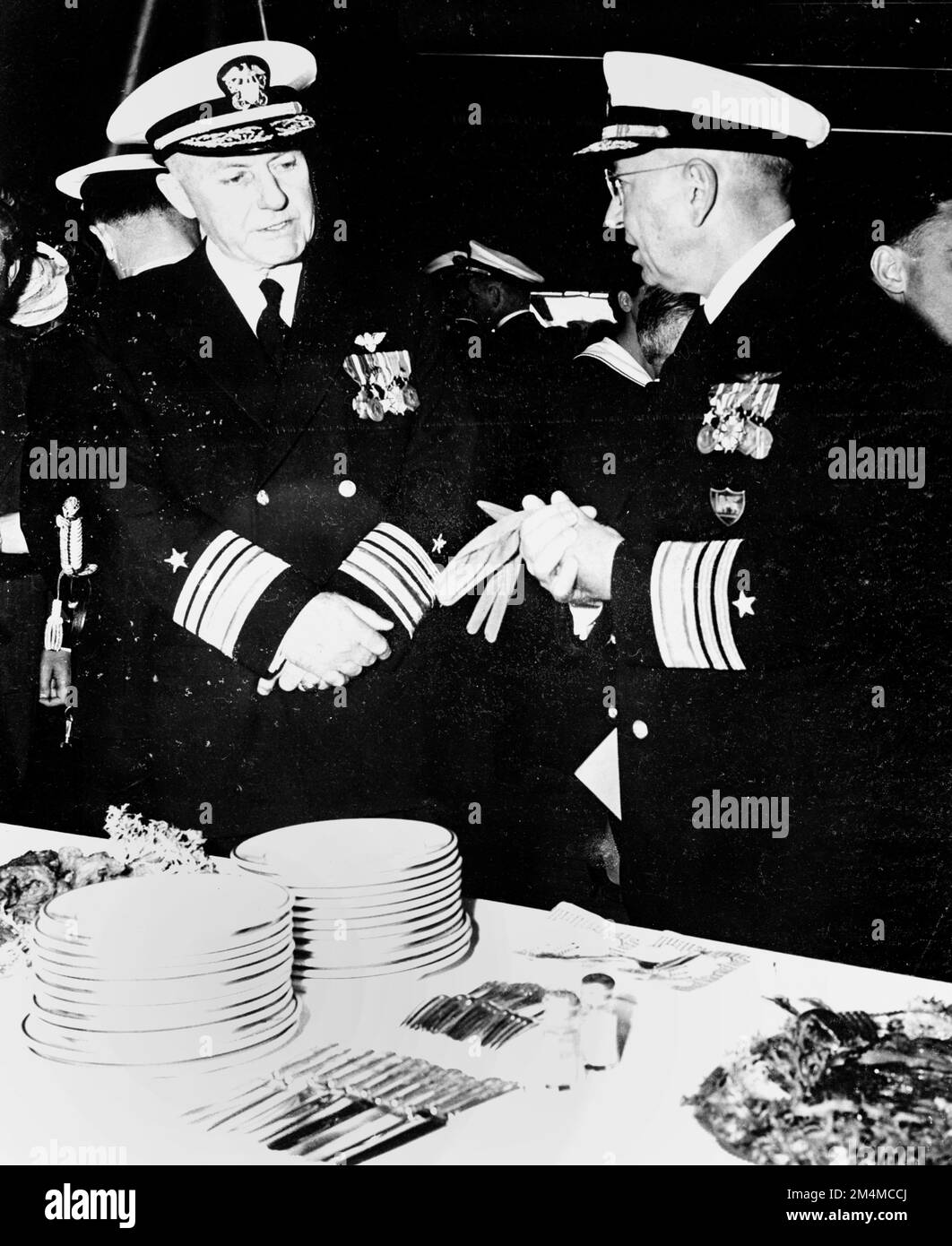 Change of Command at US Fleet in Mediterranean. Photographs of Marshall ...