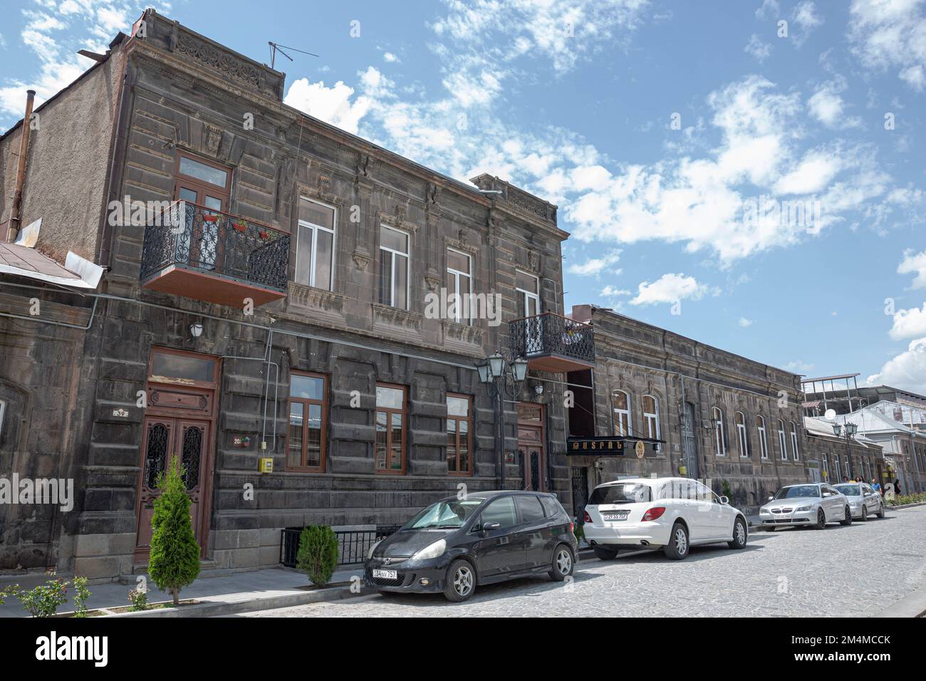 The beautiful streets of the historical city Gyumri, Armenia Stock ...